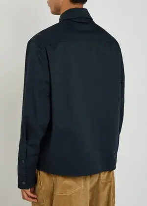 Moncler Logo Stretch-cotton Overshirt - Navy