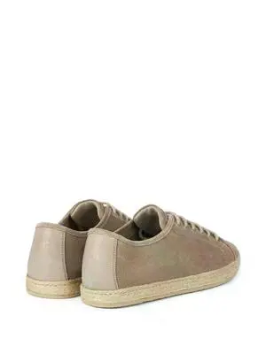 Brunello Cucinelli Rope-insert Suede Derby Espadrille Sneakers - Neutrals