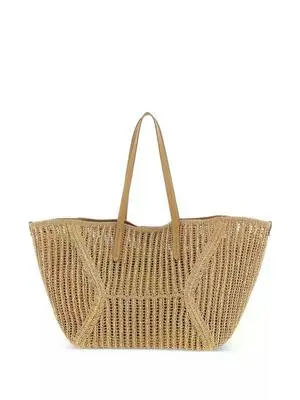 Brunello Cucinelli Woven Raffia Tote Bag - Neutrals