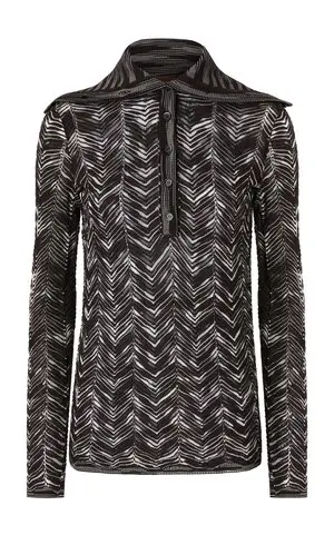 Missoni Roll-neck Chevron Stitched Sweater