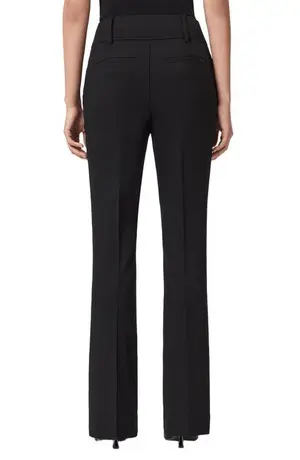 ALLSAINTS Astra Pleated Flare Leg Trousers - Black