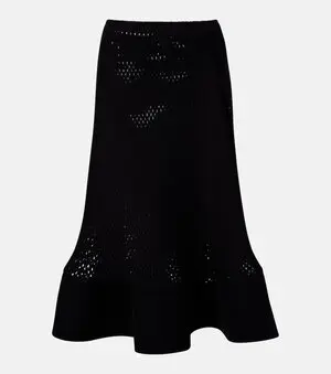Alaïa Open-knit Wool-blend Midi Skirt