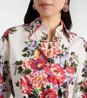 Dolce & Gabbana Floral Cropped Cotton Shirt - Multicoloured