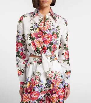 Dolce & Gabbana Floral Cropped Cotton Shirt - Multicoloured