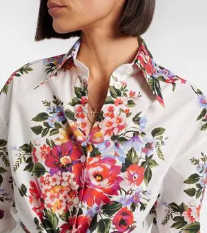 Dolce & Gabbana Floral Cropped Cotton Shirt - Multicoloured