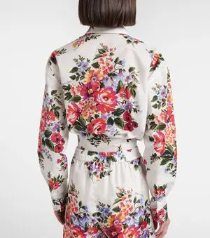 Dolce & Gabbana Floral Cropped Cotton Shirt - Multicoloured
