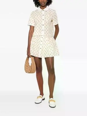 Maje Floral A-line Mini Skirt With Button Detail
