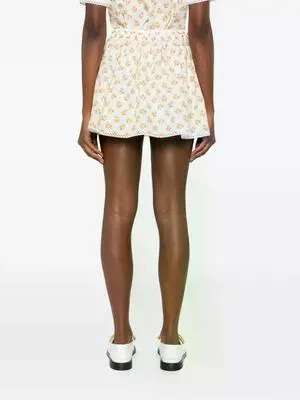Maje Floral A-line Mini Skirt With Button Detail
