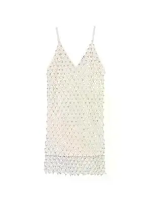 Maje Beaded V-neck Mini Dress
