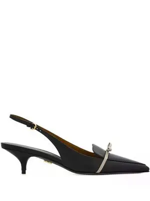 FERRAGAMO Pointed Bow-detail Slingback Pumps - Black