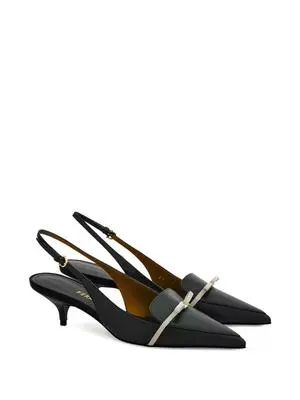 FERRAGAMO Pointed Bow-detail Slingback Pumps - Black