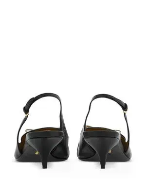 FERRAGAMO Pointed Bow-detail Slingback Pumps - Black