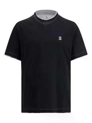 Brunello Cucinelli Embroidered-logo T-shirt - Black