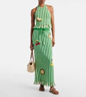 ALEMAIS Alémais Sundae Crochet Embroidered Maxi Skirt