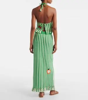 ALEMAIS Alémais Sundae Crochet Embroidered Maxi Skirt