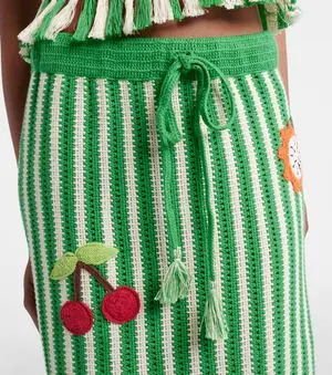 ALEMAIS Alémais Sundae Crochet Embroidered Maxi Skirt
