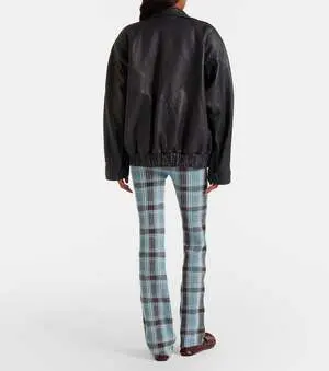 Acne Studios Checked Wool-blend Slim Pants - Blue