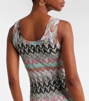 Missoni Sequined Knitted Lamé Gown