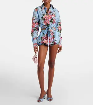Dolce & Gabbana Floral Cotton Poplin Shorts