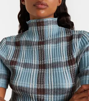Acne Studios Kosa Checked Wool-blend Top