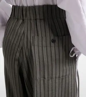 Dries Van Noten Striped Wide-leg Pants - Grey