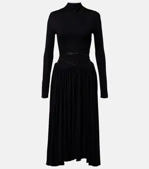 Alaïa Jersey Midi Dress - Black