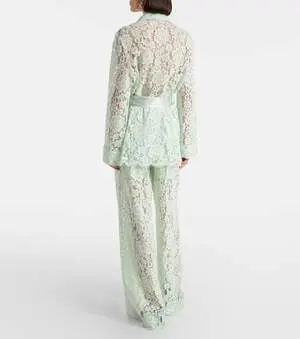 Dolce & Gabbana Lace Wide-leg Pants - Green