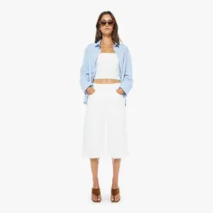 MOTHER High Waisted Wide Leg Denim Shorts