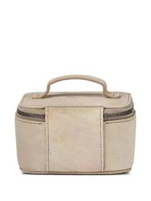 Brunello Cucinelli Suede Small Jewelry Box With Shiny Zipper Pull