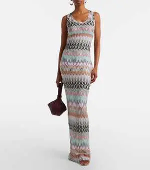 Missoni Sequined Knitted Lame Gown