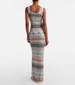 Missoni Sequined Knitted Lame Gown