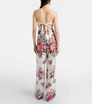 Dolce & Gabbana Floral Silk Wide-leg Pants