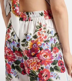 Dolce & Gabbana Floral Silk Wide-leg Pants