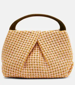 Dries Van Noten Woven Raffia-effect Top-handle Bag