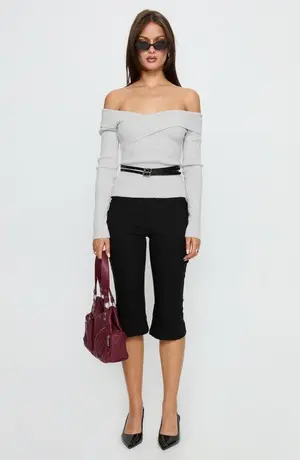 Princess Polly Off-the-shoulder Belted Sweater