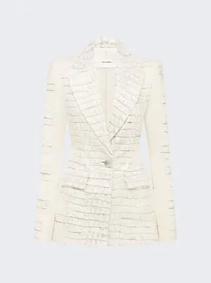 Alex Perry Printed Croc Embossed Leather Blazer