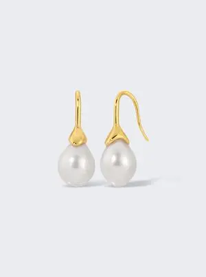 HEAVEN MAYHEM Odette Pearl Drop Earrings - Gold
