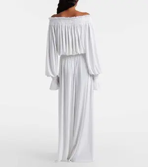 Norma Kamali Gathered Wide-leg Pants