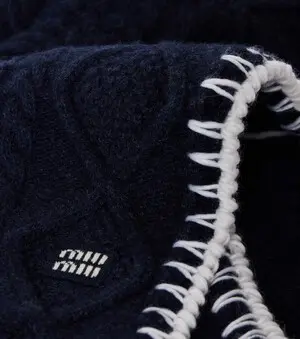 Miu Miu Cable-knit Wool And Cashmere Scarf