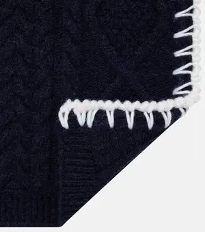 Miu Miu Cable-knit Wool And Cashmere Scarf