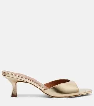 Staud Brigitte 100 Metallic Leather Mules