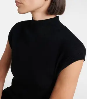 Jardin Des Orangers Ribbed Mockneck Top - Black