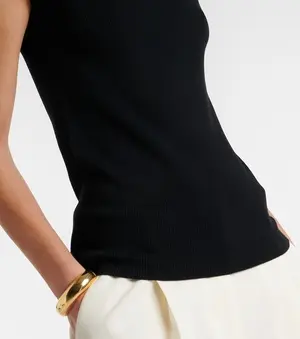 Jardin Des Orangers Ribbed Mockneck Top - Black