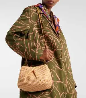 Dries Van Noten Woven Raffia-effect Top-handle Bag