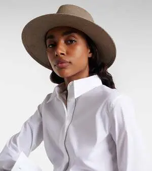 Brunello Cucinelli Straw Fedora Hat