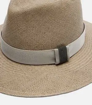 Brunello Cucinelli Straw Fedora Hat