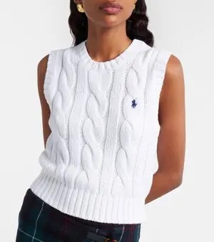 Polo Ralph Lauren Cable-knit Cotton Sweater Vest - White