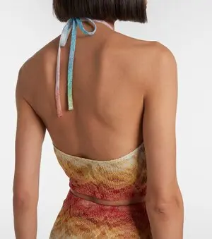 Missoni Knitted Tie-neck Top - Multicoloured