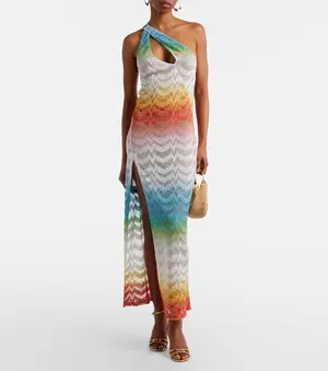 Missoni Asymmetric Lamé Maxi Dress