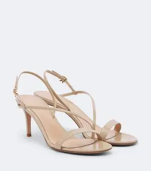 GIANVITO ROSSI Manhattan Patent Leather Sandals Beige